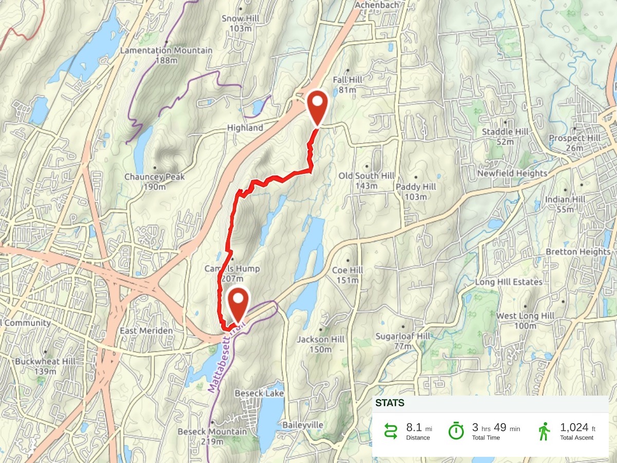 Mattabesett Trail, East Meriden, CT – Track – dirk flachbart